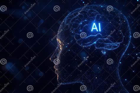 Digital Human Brain With Glowing Neural Network And Ai Text Symbolizing Artificial Intelligence