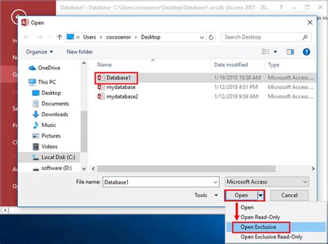 How To Open Access Database Exclusively