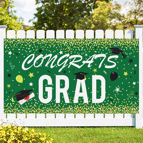 Buy Graduation Banner Green Congrats Grad Banner Extra Large 70 X