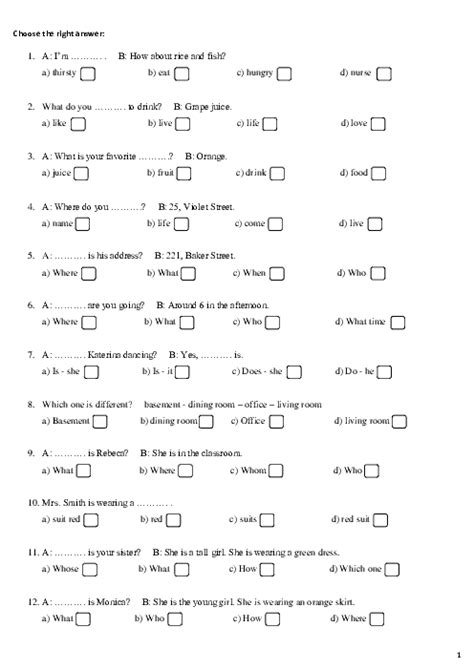 سوالات تستی نوبت دوم انگلیسی هفتم مدرسه خواجه نصیرالدین طوسی درس 1 تا