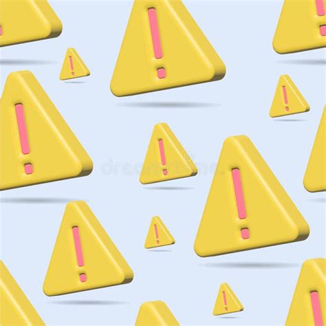 Pattern Of Triangle Warnings Symbols On Blue Background Error Alert Safety Concept Stock Vector