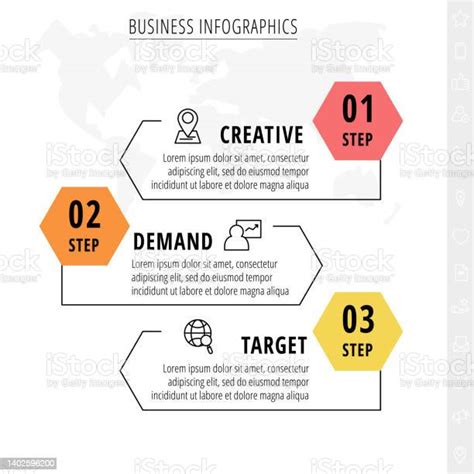 세 개의 육각형이 있는 벡터 인포그래픽 아이콘이 있는 줄 화살표 차트 프로세스 템플릿 0명에 대한 스톡 벡터 아트 및 기타 이미지 0명 3 3가지 개체 Istock