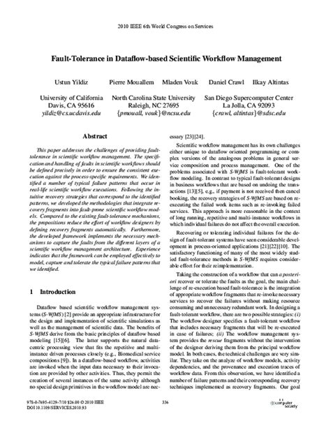 Pdf Fault Tolerance In Dataflow Based Scientific Workflow Management