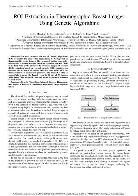 Pdf Roi Extraction In Thermographic Breast Images Using Genetic