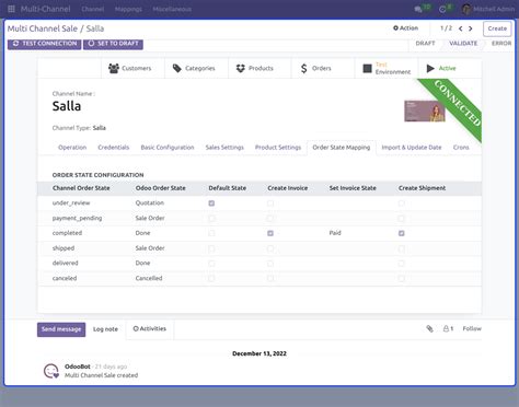 Salla Odoo Connector Odoo Multi Channel Sale WebKul