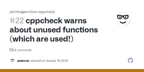 cppcheck warns about unused functions which are used · issue 22