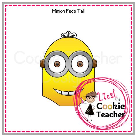 Minion Face Tall The Cookie Teacher