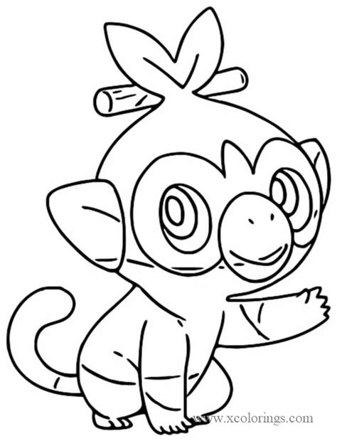 Grookey Coloring Page Coloring Pages