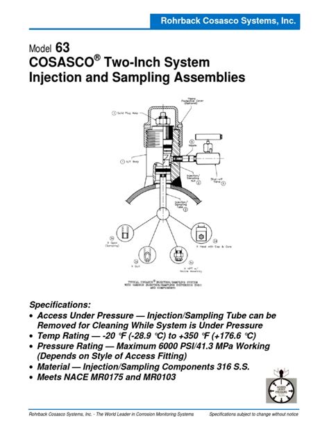 63 Injection Sampling Assemblies Pdf Pipe Fluid Conveyance