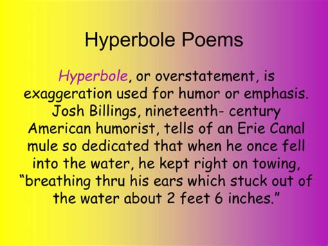 Hyperbole In Poetry Definition Examples And Poems