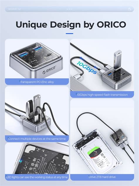 ORICO Aluminum 4 Port SuperSpeed USB3 0 HUB M3H4 ORICO HK ORICO HK