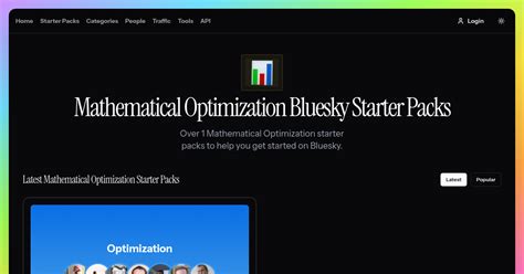 Mathematical Optimization Bluesky Starter Packs [1 Lists • Sep 2025]