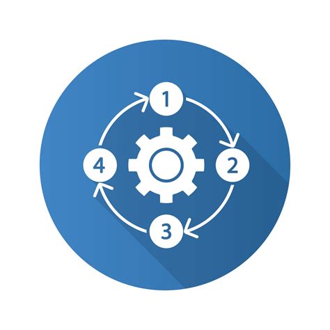 Process Diagram Flat Design Long Shadow Glyph Icon PFD Flowsheet Continuous Process Map
