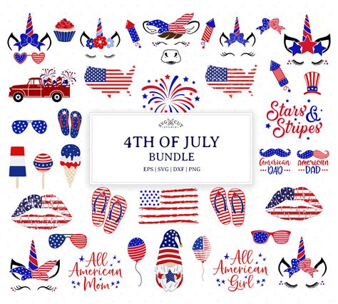 July Fourth Png 4th Of July Bundle Svg 8 Designs Fourth Of July Bundle