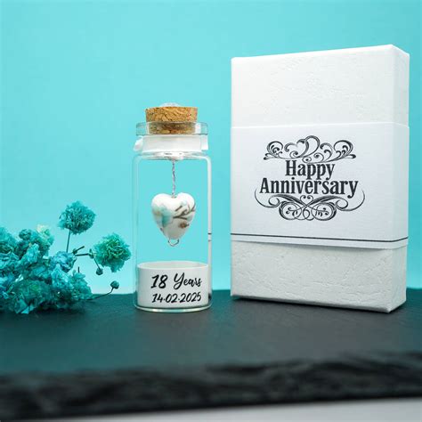 Personalised 18th Porcelain Anniversary Mini Bottle T By Amys T