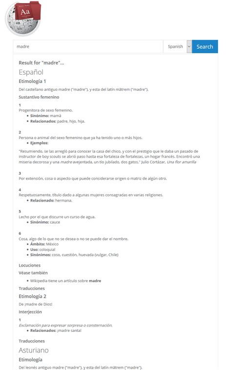 Wiktionary Dictionary Wikipedia Api Based Php Dictionary Script By