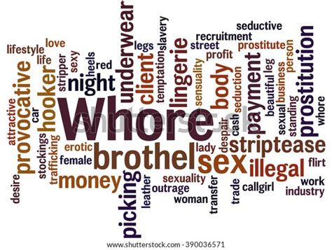 Whore Word Cloud Concept On White Stock Illustration 390036571