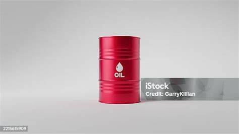 흰색 배경에 단일 빨간색 금속 오일 배럴입니다 정면 View 석유 산업 개념 3d 렌더링 일러스트레이션 3차원 형태에 대한 스톡 사진 및 기타 이미지 Istock