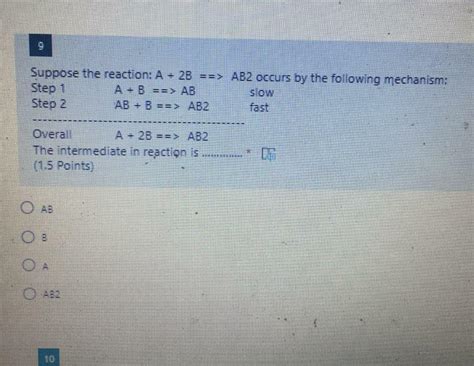 Solved Suppose The Reaction A B AB Occurs By The Chegg Com