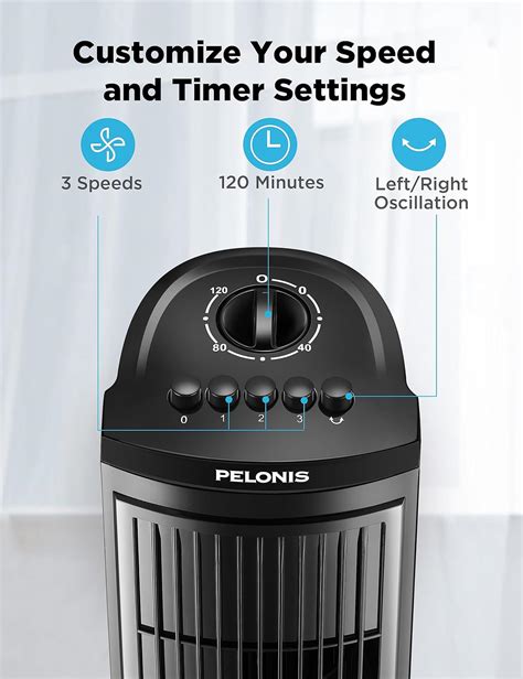 Pelonis 30 Inch Oscillating Tower Fan With 3 Speed Settings And Auto Off Timer Standing Fan