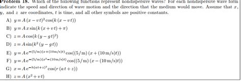 Solved Which Of The Following Functions Represent Nondisp