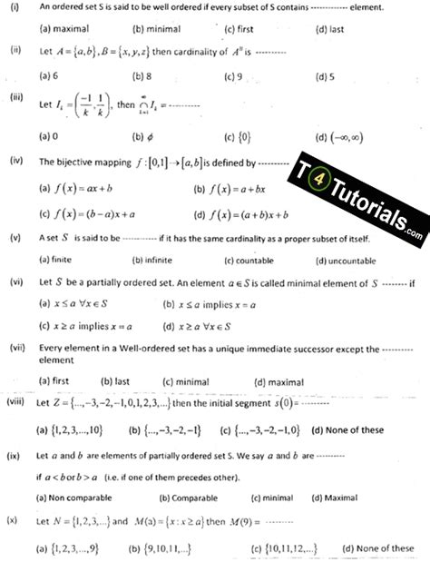 Set Theory Past Papers