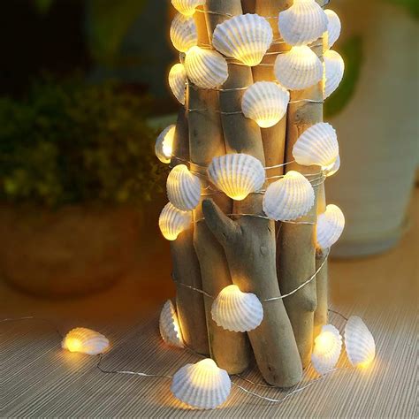 Beach Seashell String Lights Beachguide Store