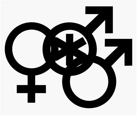 nonbinary man symbol interlocked with a venus symbol female sex sign