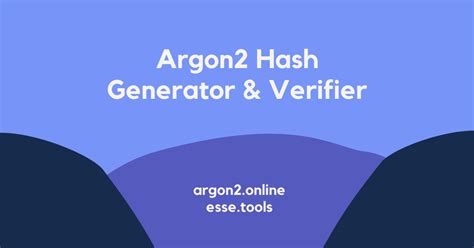 Argon2 Hash Generator Validator And Verifier