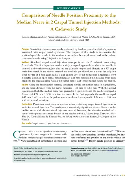Pdf Anatomic Landmarks To Locate The Median Nerve For Safe Wrist
