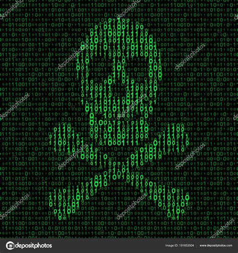 Skull And Crossbones With Binary Code Virus Concept — Stock Vector