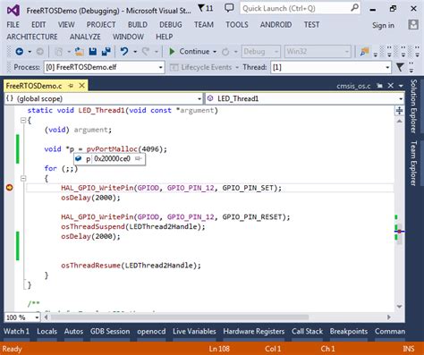 Using Freertos With Stm Devices And Visualgdb Visualgdb Tutorials