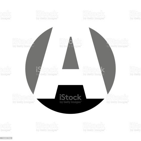 네거티브 스페이스 스타일에 블랙 그레이 A 문자 로고 0명에 대한 스톡 벡터 아트 및 기타 이미지 0명 단순함 단일 이미지 Istock