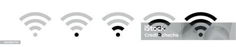 아이콘 Wifi 세트 Wifi 무선 통신 기호 웹 및 모바일 장치의 인터넷 Wifi에 대한 원격 액세스 의 그림 0명에 대한 스톡 벡터 아트 및 기타 이미지 Istock