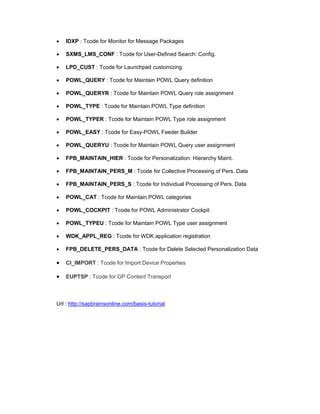 Sap Basis Transaction Codes PDF