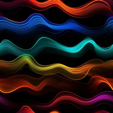 Premium Ai Image A Close Up Of A Colorful Wave Pattern On A Black Background Generative Ai