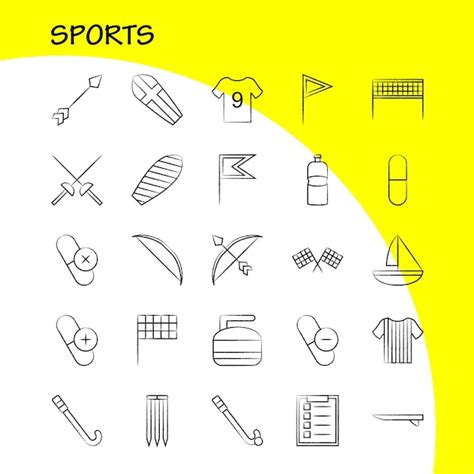 병 에너지 녹색 음료 펜싱 스포츠 소드 에너지 픽토그램 팩 벡터와 같은 웹 인쇄 및 모바일 Uxui 키트용 스포츠 손으로 그린 아이콘 무료 벡터