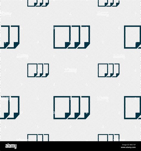 Copy File Sign Icon Duplicate Document Symbol Seamless Pattern With Geometric Texture Vector