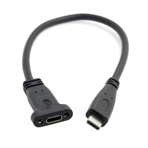 Wholesale USB C USB 3 1 Type C Male To Female Extension Data Cable With Panel Mount Screw Hole