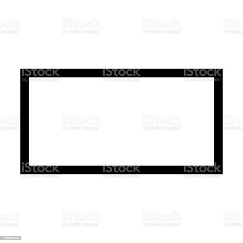 Rectangle Shape Icon Vector Outline Stroke Symbol Stock Illustration Download Image Now