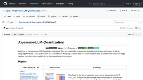 Github Awesome Llm Quantization Featuresalternatives Toolerific