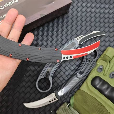 Pocket Knife 440c Steel Blade Aluminum Handle Camp Fire Comforts