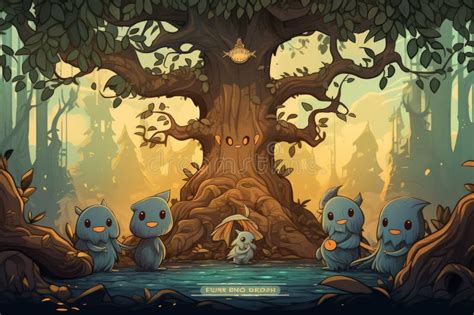 Ancient Forest Guardians Towering Tree Ents With Deep Rooted Wisdom Generative AI Stock