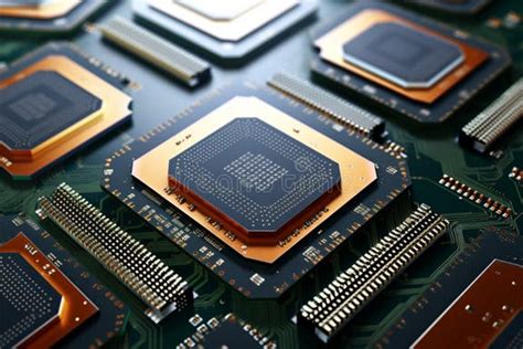 Cpu Assembly Array Of Central Processor Units On Isolated Backdrop Stock Illustration