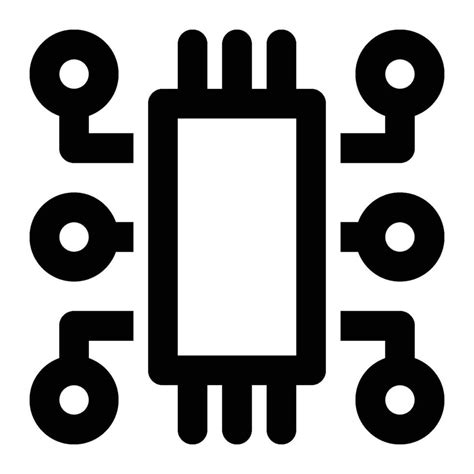 Processor Semiconductor Outline Icon 55544212 Vector Art At Vecteezy