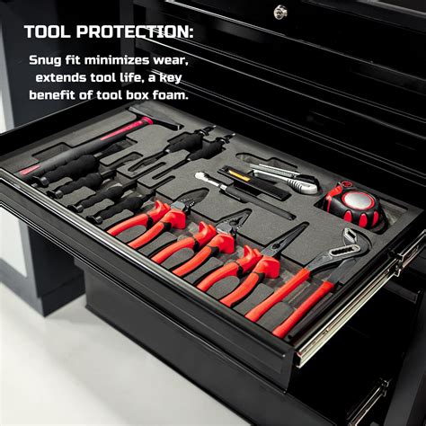 Tool Box Foam 3pack 22x18x2 Inch Foam Inserts For Cases Polyethylene Storage