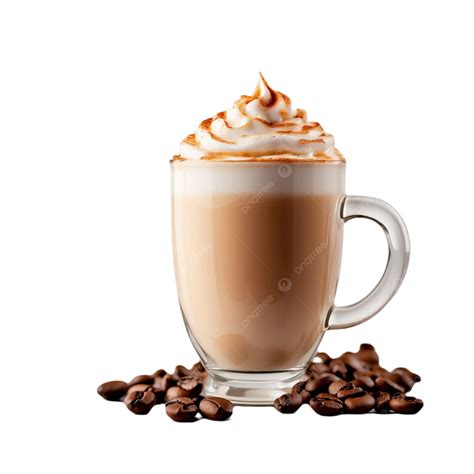 흰색 배경에 분리된 휘핑 크림과 콩을 넣은 커피 컵 휘핑 크림과 커피 원두를 넣은 커피 컵 흰색 배경에 고립 커피 Png 일러스트 및 이미지 에 대한 무료 다운로드