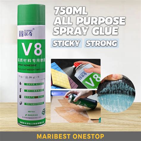 750ml V8 Spray Glue Adhesive Spray Gam Super Glue Strong Pelekat Dinding Wall Glue Soundproof