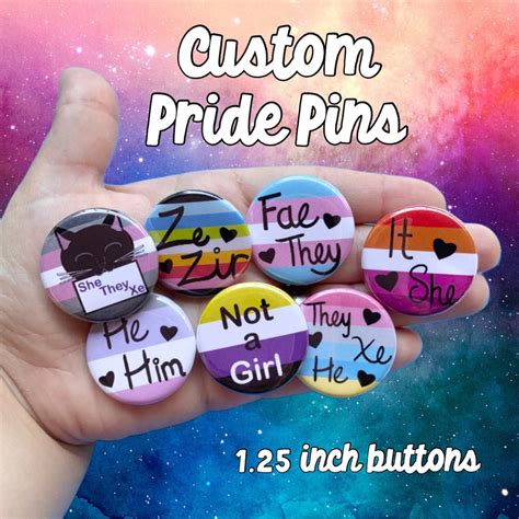 Custom Lgbtq Pride And Pronoun Pins Neopronouns Obscure Flags 1