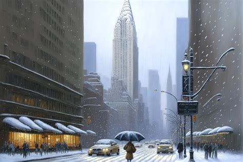 Wallpaper Ai Art Winter Snow City Christmas New York City
